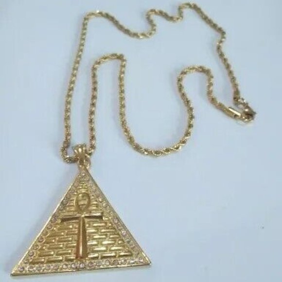 Accessories | 14k Goldplated Egyptian Ankh Cross Pyramid Pendant ...